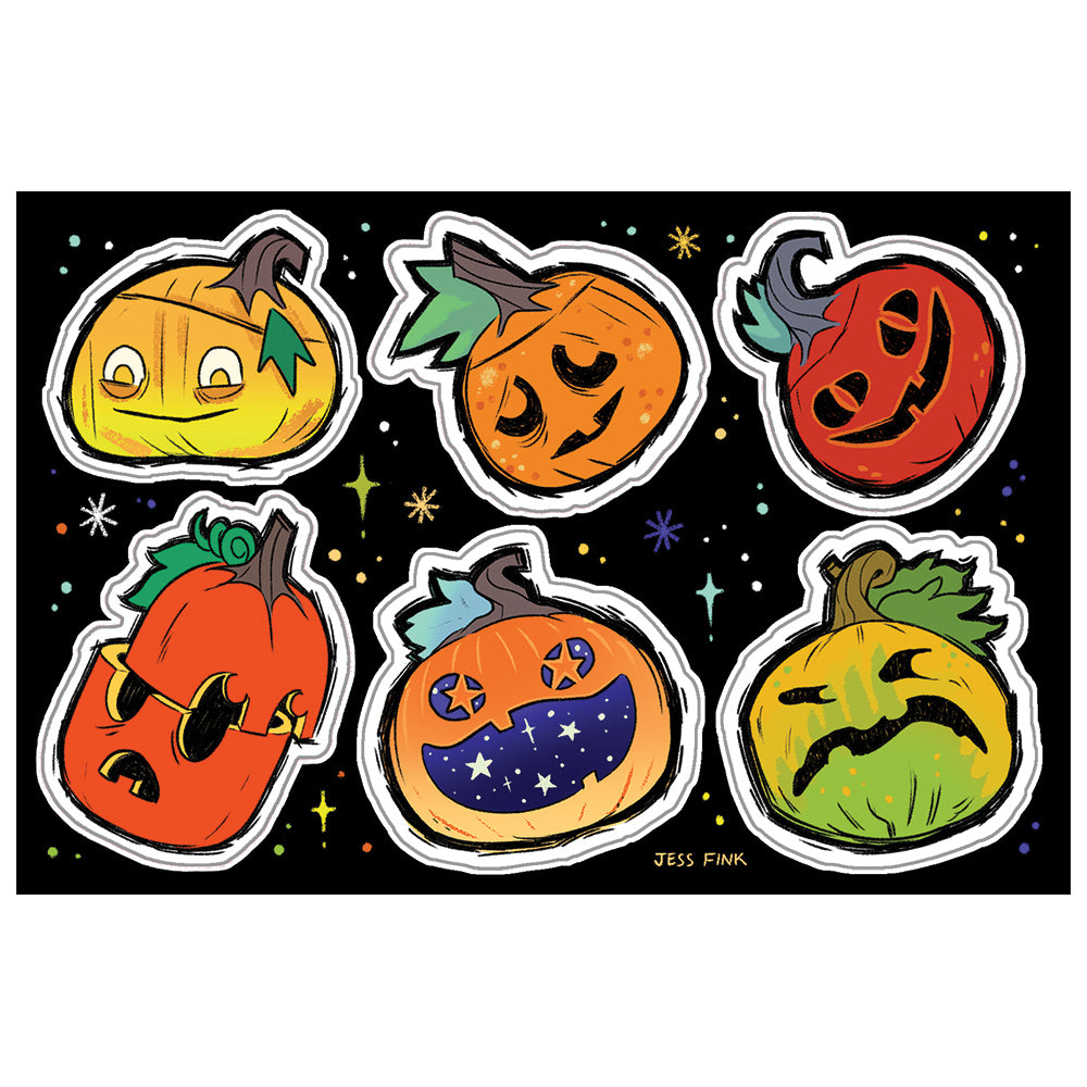 Carved Decorative Gourd Festive Faces Sticker Sheet – TopatoCo